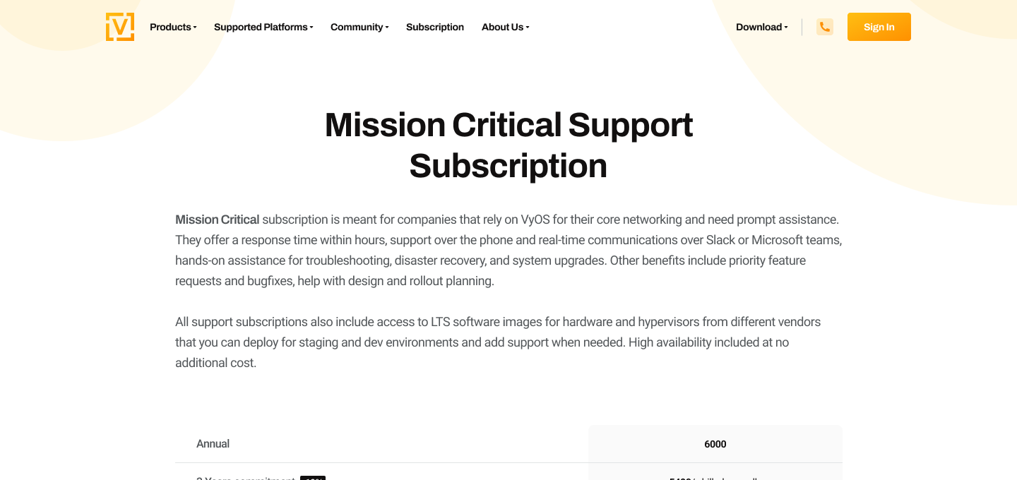 Mission Critical Support Subscription - VyOS Mission Critical Support Subscription - VyOS